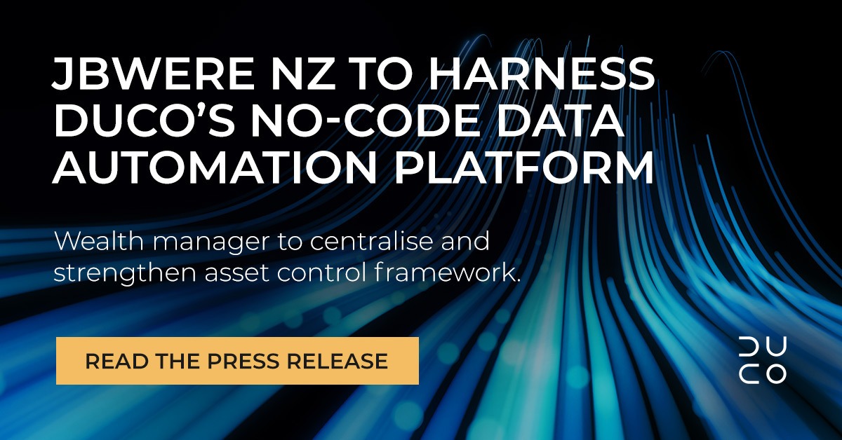 JBWere NZ to harness Duco’s no-code data automation platform to centralise and strengthen asset ...